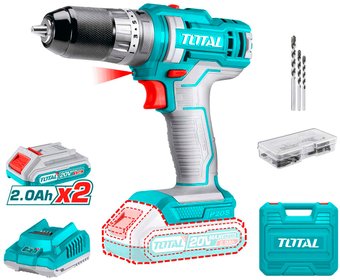 Total TIDLI201452 (с 2-мя АКБ, кейс, набор оснастки) ударную дрель ...