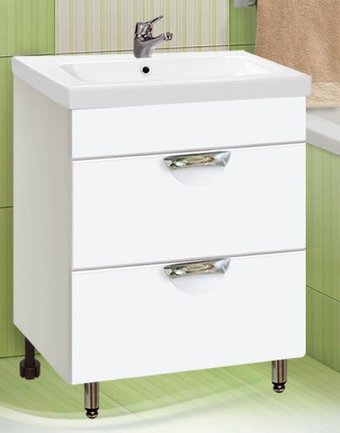 Vako Тумба под умывальник Ника Como 60 (2 ящика, белый) купить в Минске