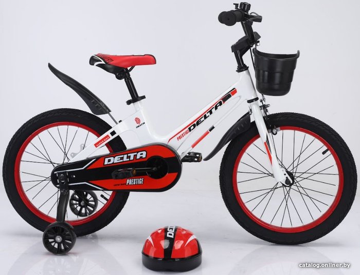 Delta Prestige 18 2023 (белый, спицы, шлем) детский велосипед купить в ...