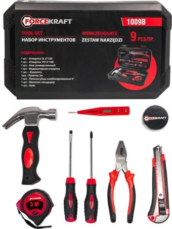 ForceKraft FK-1009B (9 предметов) набор домашнего мастера купить в Минске