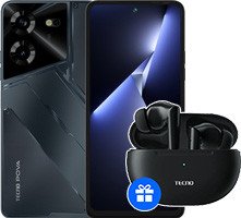 Tecno Pova 5 8GB/256GB + Tecno TWS Earphone BD03 (черный) телефон ...