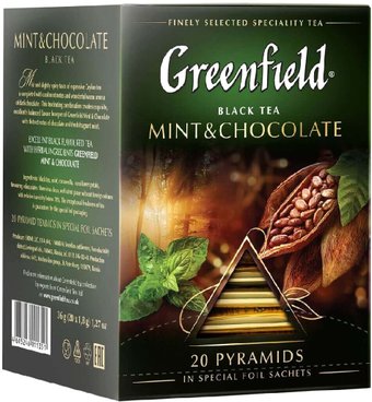 Greenfield Mint & Chocolate 20 шт черный чай купить в Минске