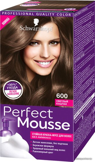 Schwarzkopf Perfect Mousse 600 (светлый каштан) крем-краску для волос ...