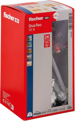 Fischer DuoTec 10 S 537259 (25 шт) дюбель универсальный купить в Минске
