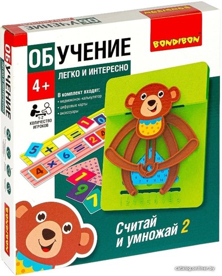 Bondibon Считай и умножай 2 (мишка) развивающую игру купить в Минске