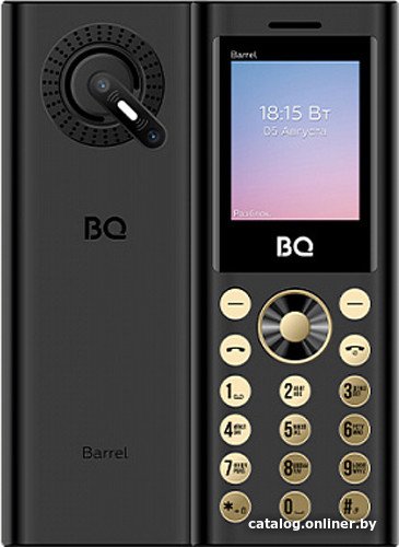 BQ BQ-1858 Barrel (черный/золотистый) кнопочный телефон купить в Минске
